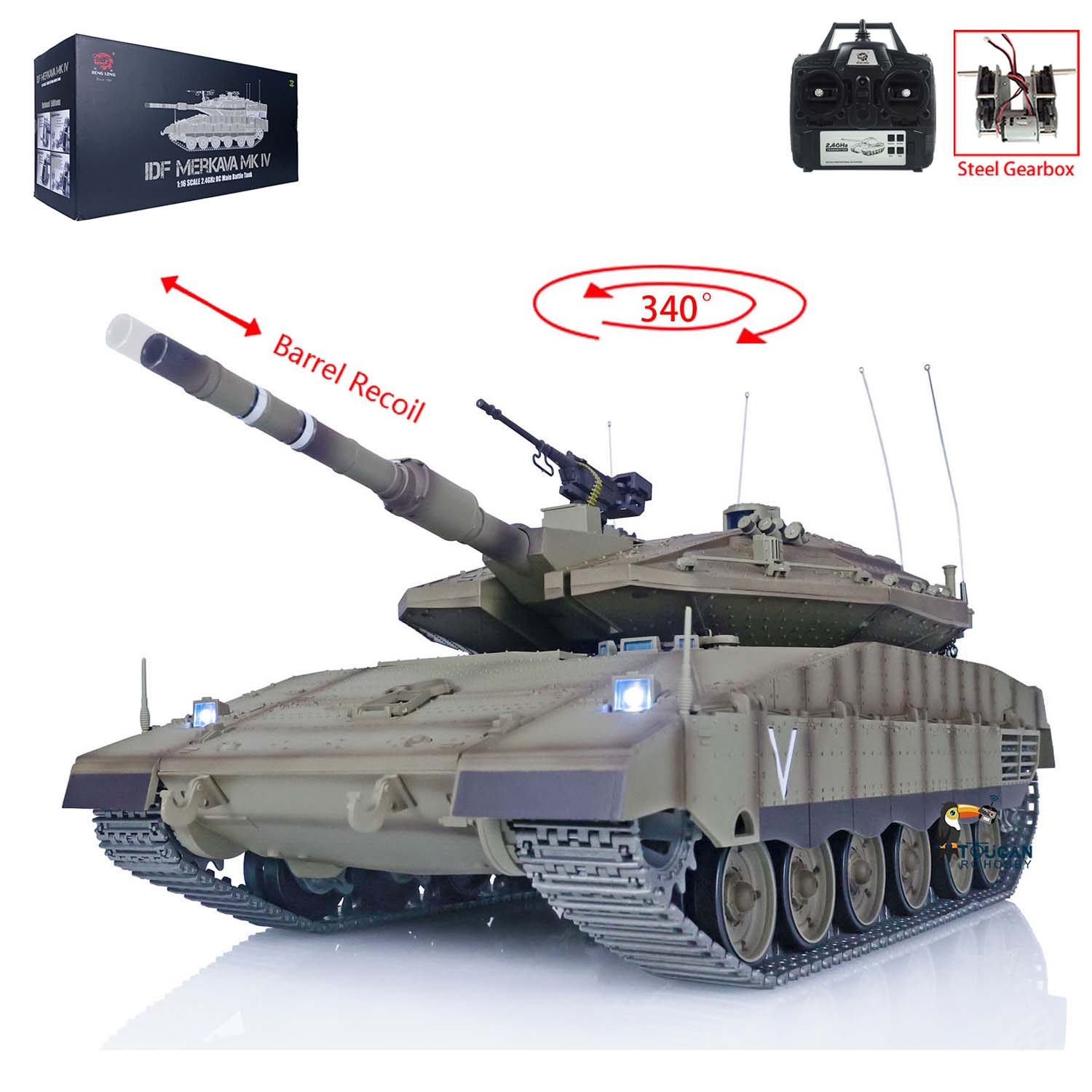 IN STOCK 1:16 IR System RC Military Main Battle Tanks Heng Long IDF Me ...